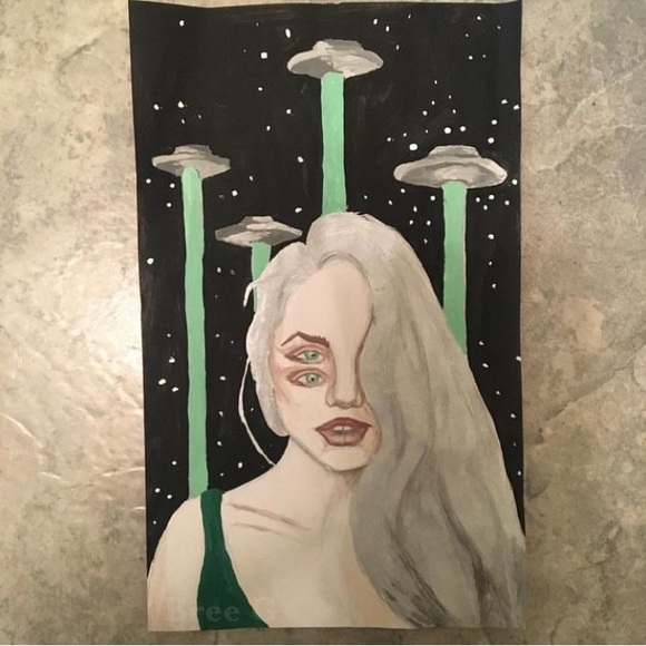 Hot Topic | Art | New Original Invasion Alien Abduction Ufo Art Print ...